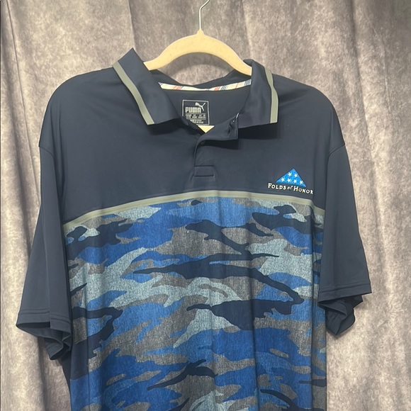 Puma | Shirts | Puma Mens Blue Camo Polo Shirt | Poshmark